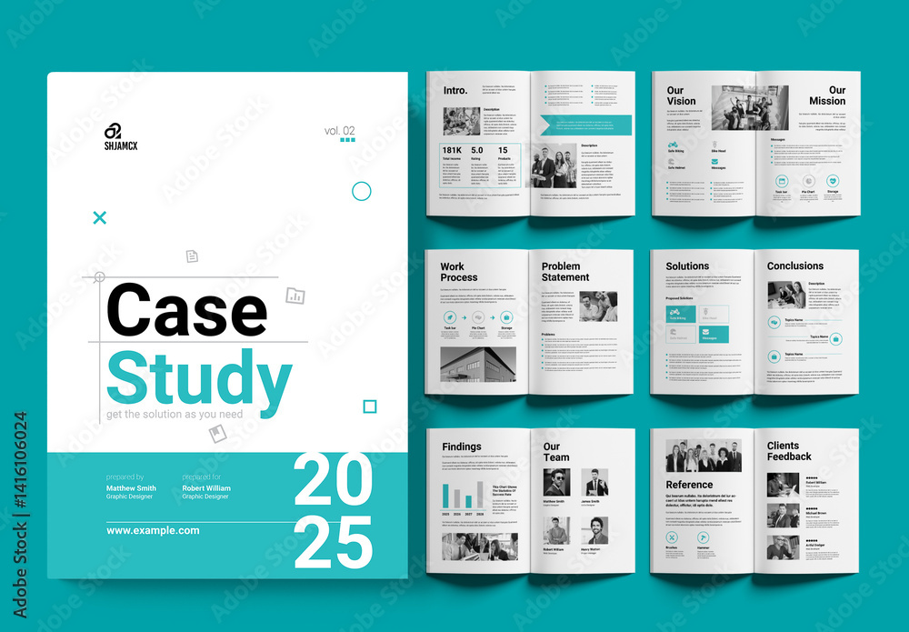 Clean And Professional Case Study Booklet Stock Template | Adobe Stock