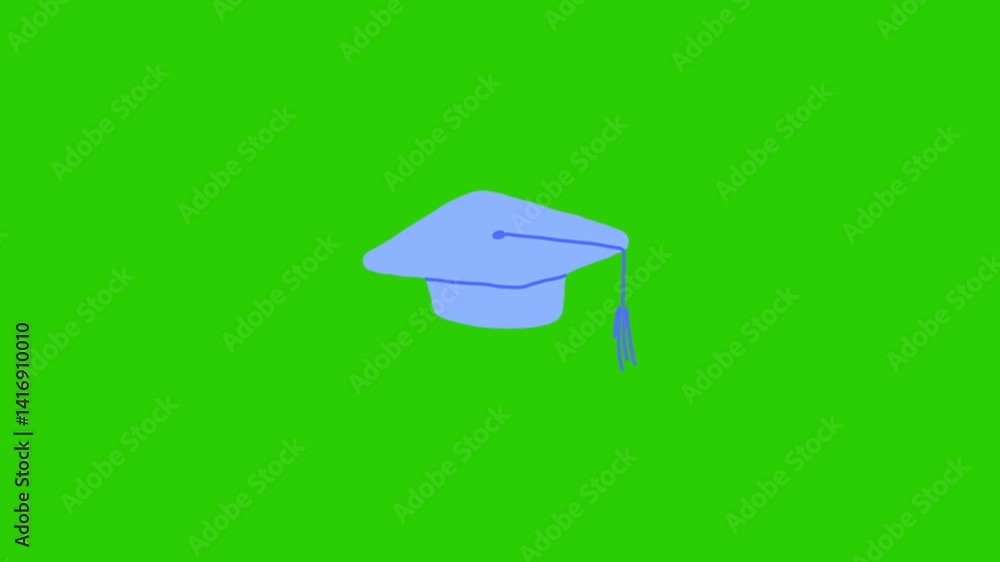 graduation hat animation on green screen background Stock Video | Adobe ...