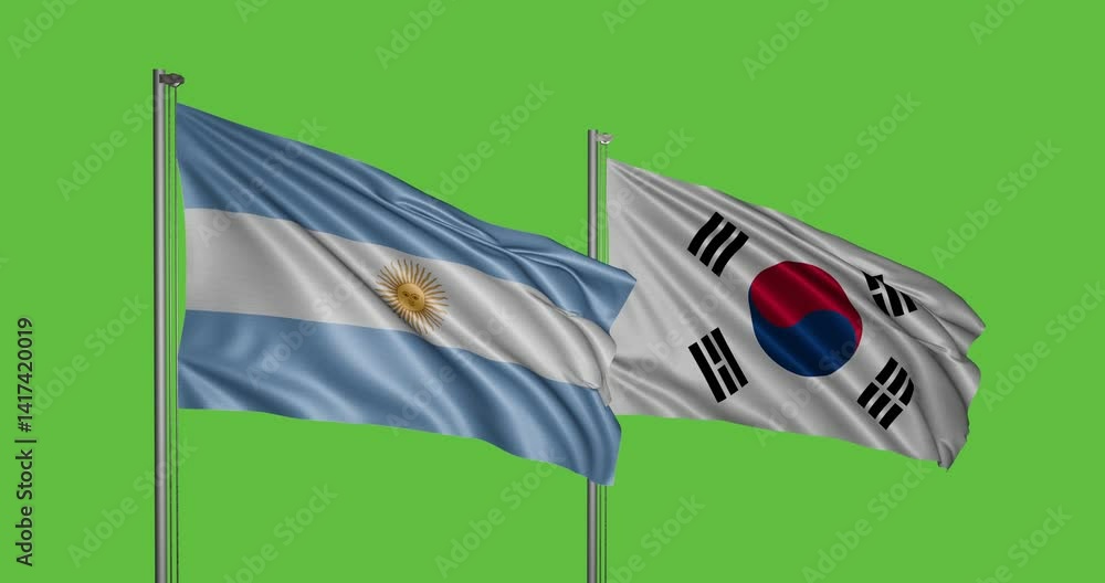 Argentina and South Korea 3D flags, Movement uncovers identity layers ...