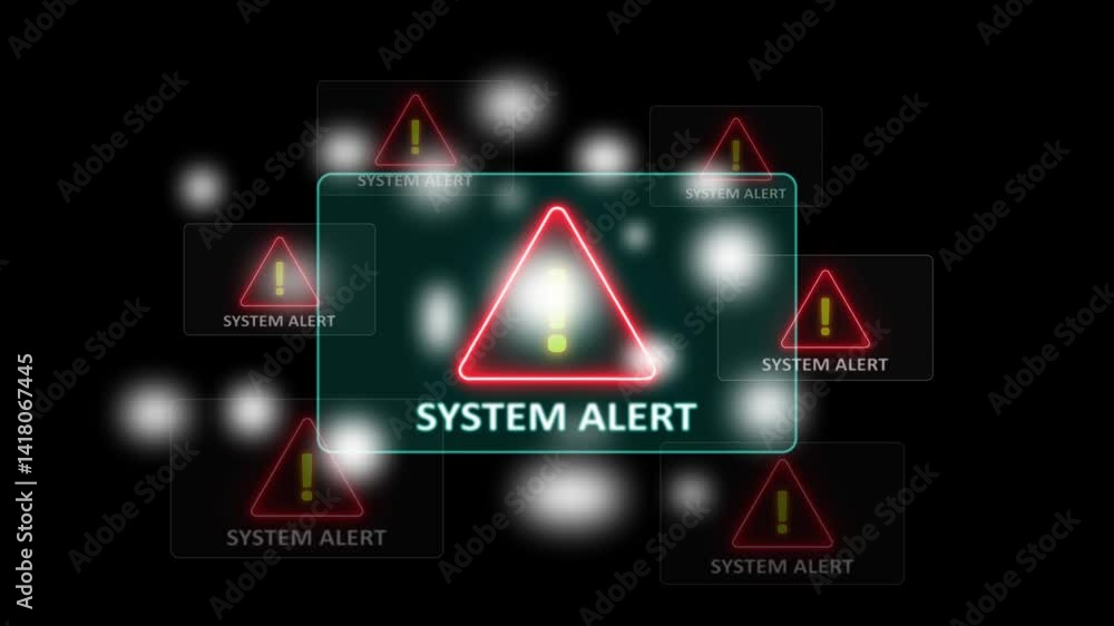 System update warning icon isolated animation . caution warning sign ...