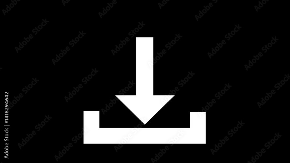 4K Loading Icon With Technology Glitch 4k animation of an technology loader icon. Arrow down ...