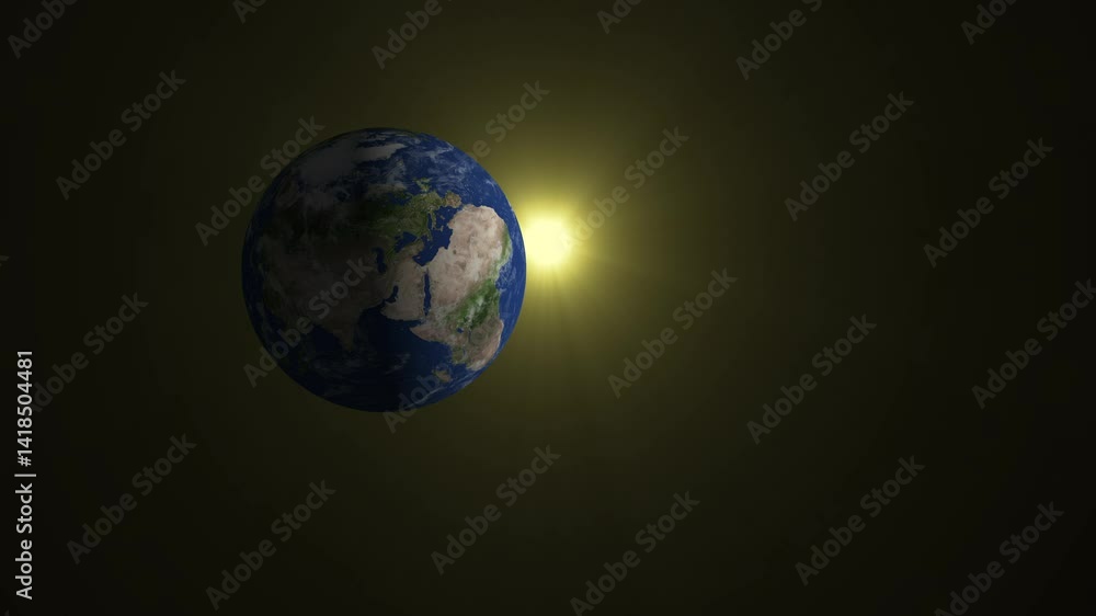 Earth Spinning with moon on green screen background. earth rotation ...