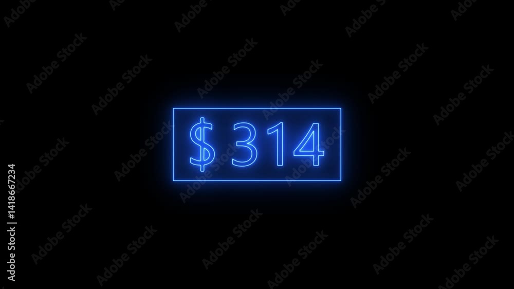 500 $ dollar counter animation.500 $ counting animation.Counting money ...