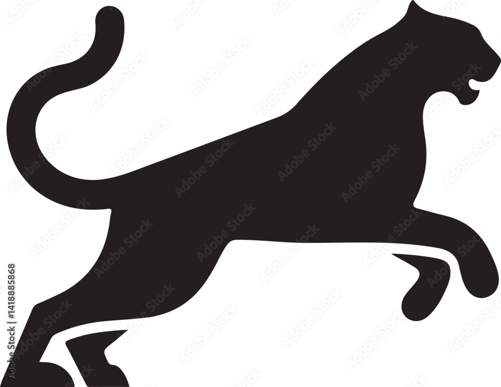 Póster Silhouette vector of a puma, symbolizing wildlife, big cats, and ...