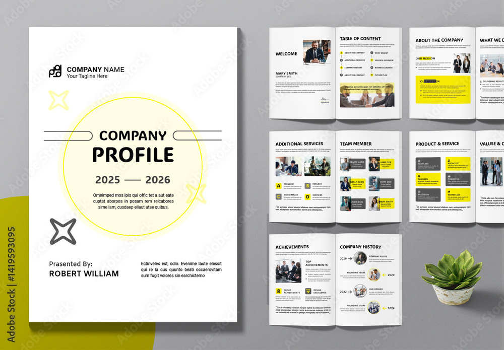Company Profile Template Layout Stock Template | Adobe Stock