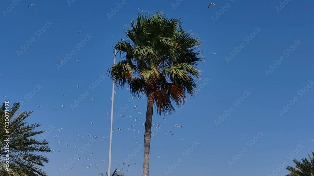 Washingtonia Palm Trees Top View, Palm Trees Full View With Their ...