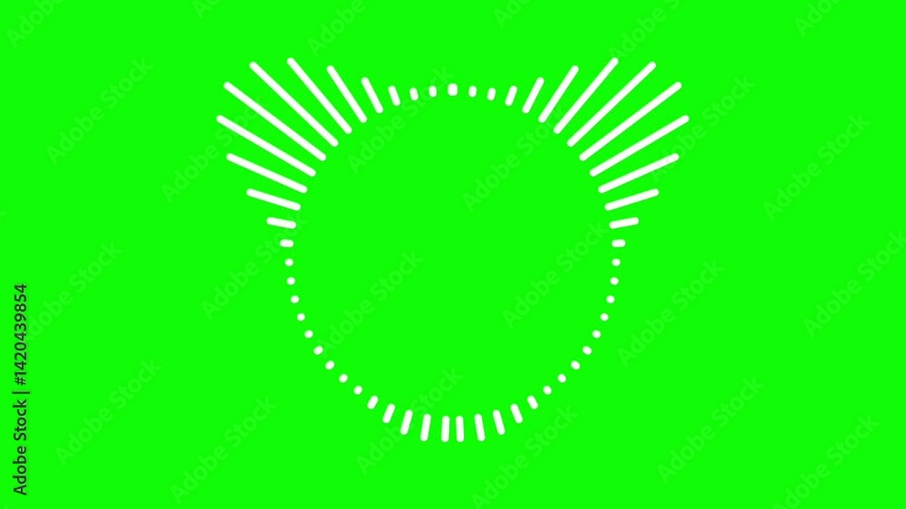 Circular audio visualizer spectrum animation template with green screen ...