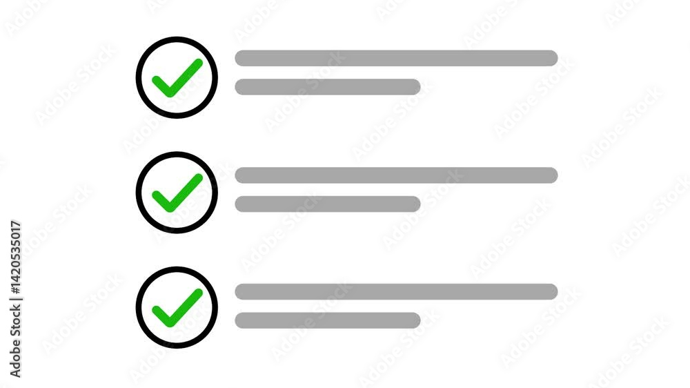 Check list animation, to-do list animation with tick mark, Animated ...