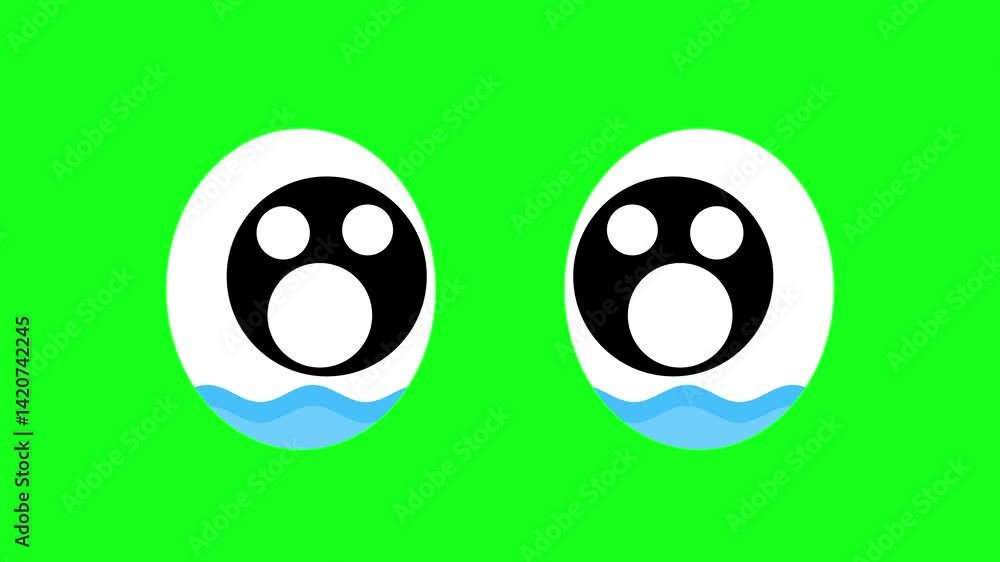 sad eyes icon cartoon animated eyes touched moved eyes crying green ...