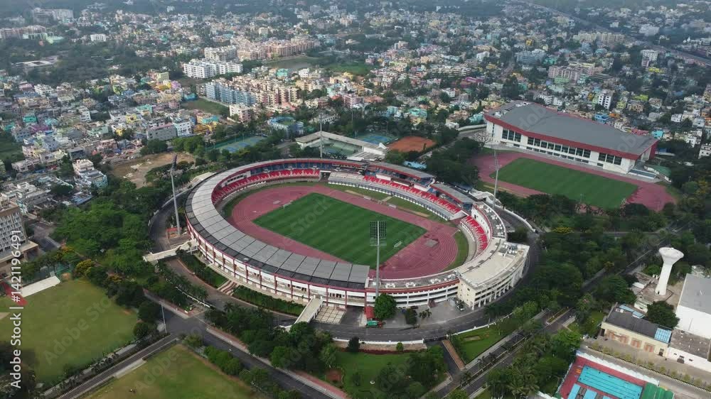 Football Stadium. Top view of a football stadium in india. Indian ...