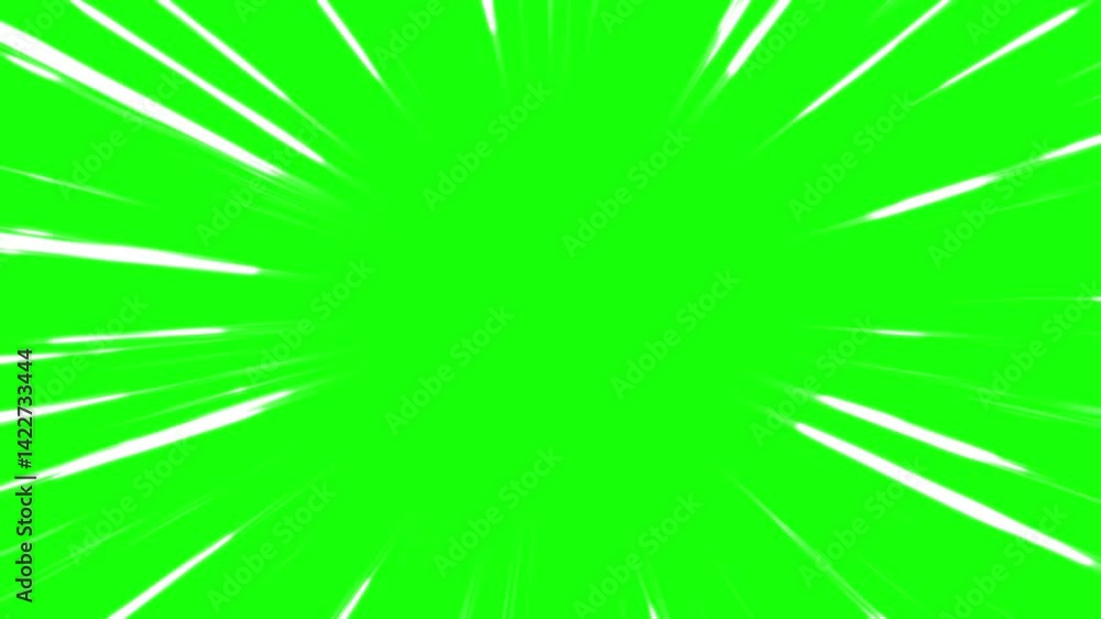 Anime mangga style comic speed line background animation on green ...
