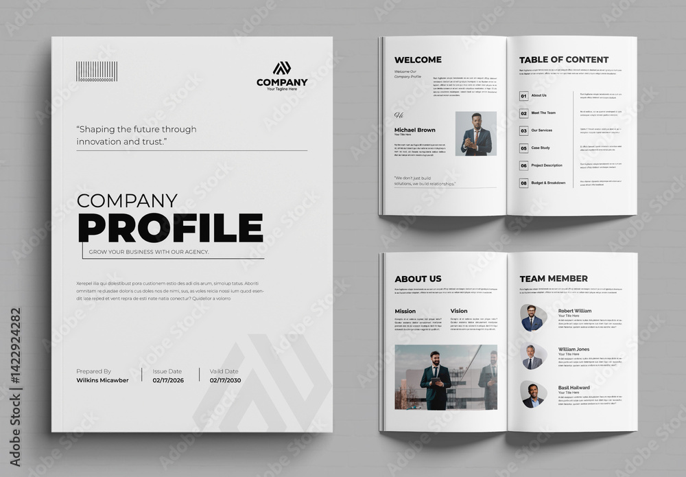 Company Profile Design Layout Stock Template | Adobe Stock