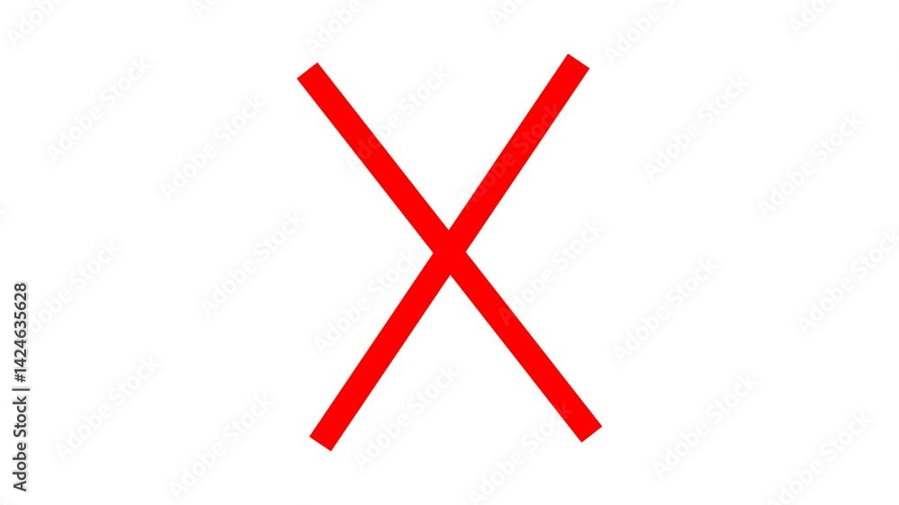 Wrong Symbol in Motion graphic, cross mark animation, Red X letter ...