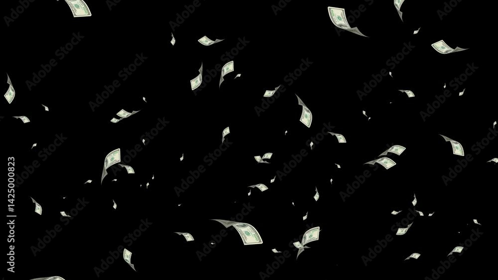 Money rain falling down, Rotating Dollar Bill on green screen, money ...