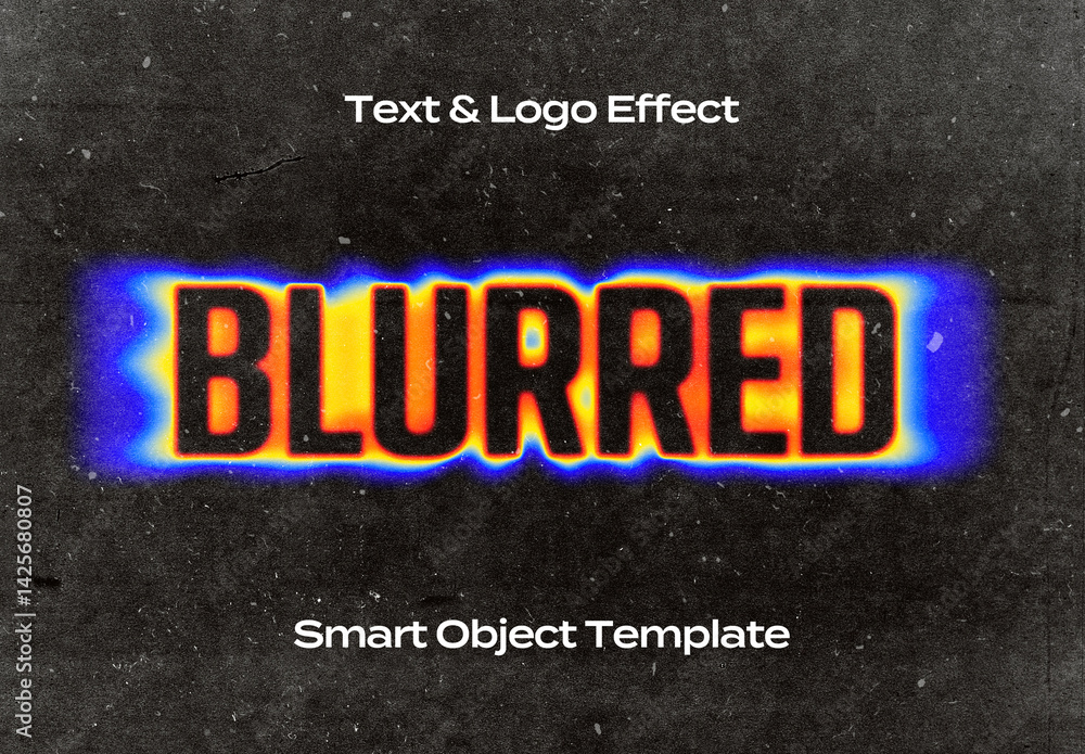 Blured Motion Black Text Logo Style Effect Mockup Logotype Template ...