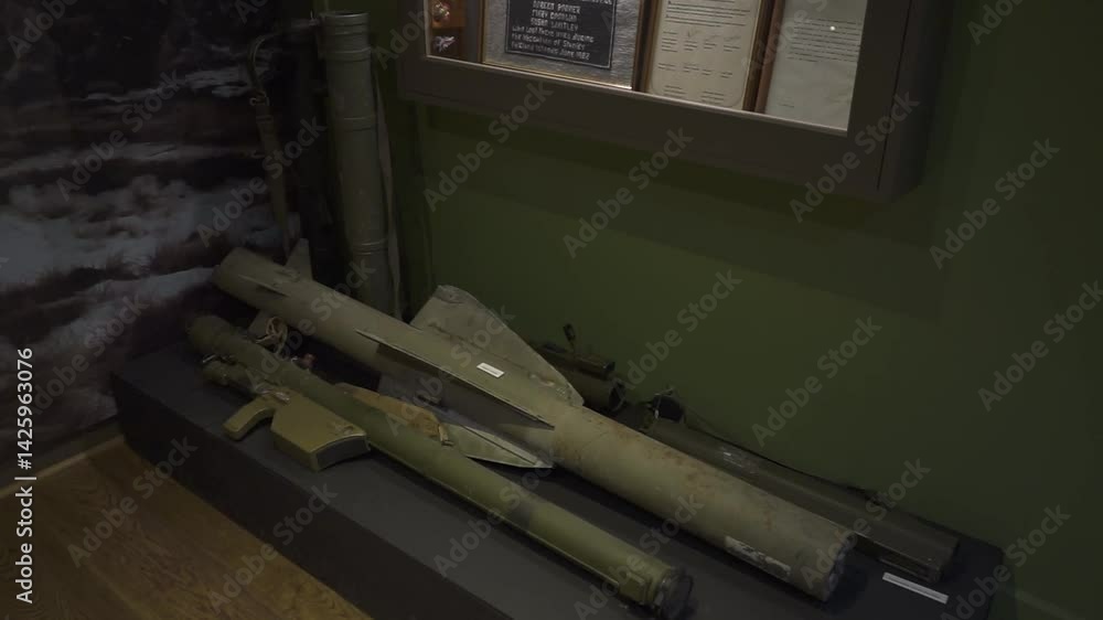 Soviet military museum displaying vintage strela-2 manpads, preserving ...