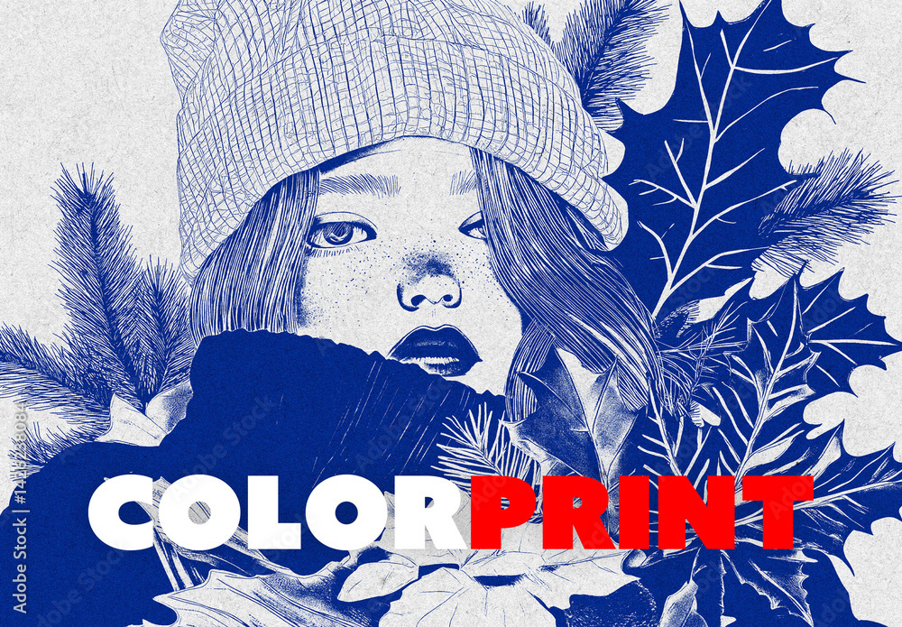 Color Print Photo Effect Mockup Stock Template | Adobe Stock