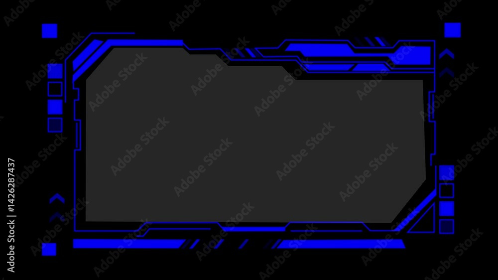 Glowing animation of futuristic HUD frame video footage background ...