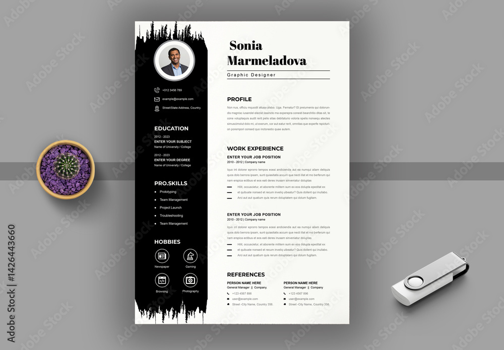 CV Template Layout Stock Template | Adobe Stock
