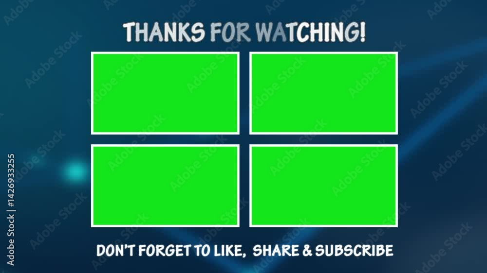 Outro Animation End Screen channel with templates for social media ...