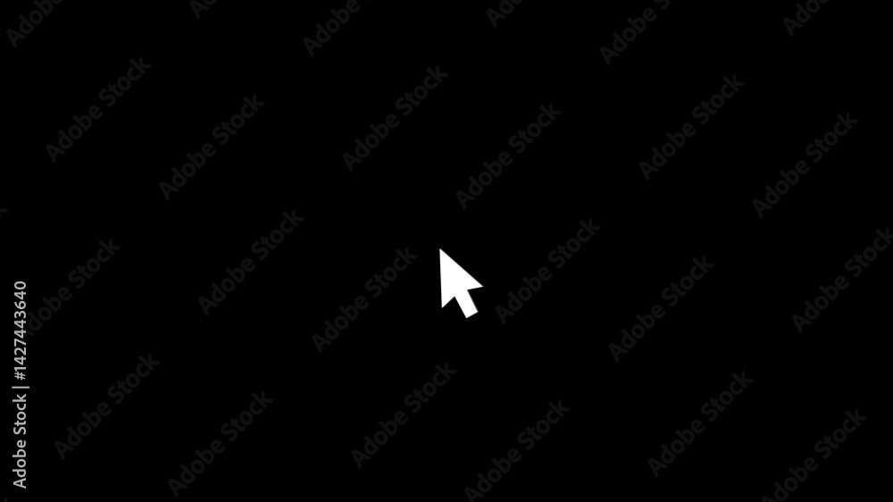 smooth animated mouse cursor pushing. pointer arrow clicking icon ...