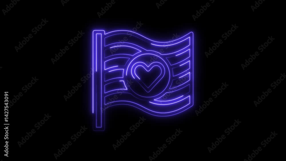 Neon pride flag animation on black background for lgbtq celebration ...