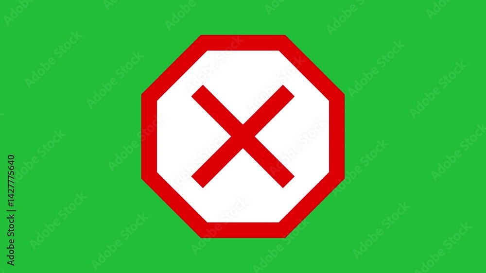 Red cross symbol. Wrong sign red cross icon. Animation on wrong cross ...