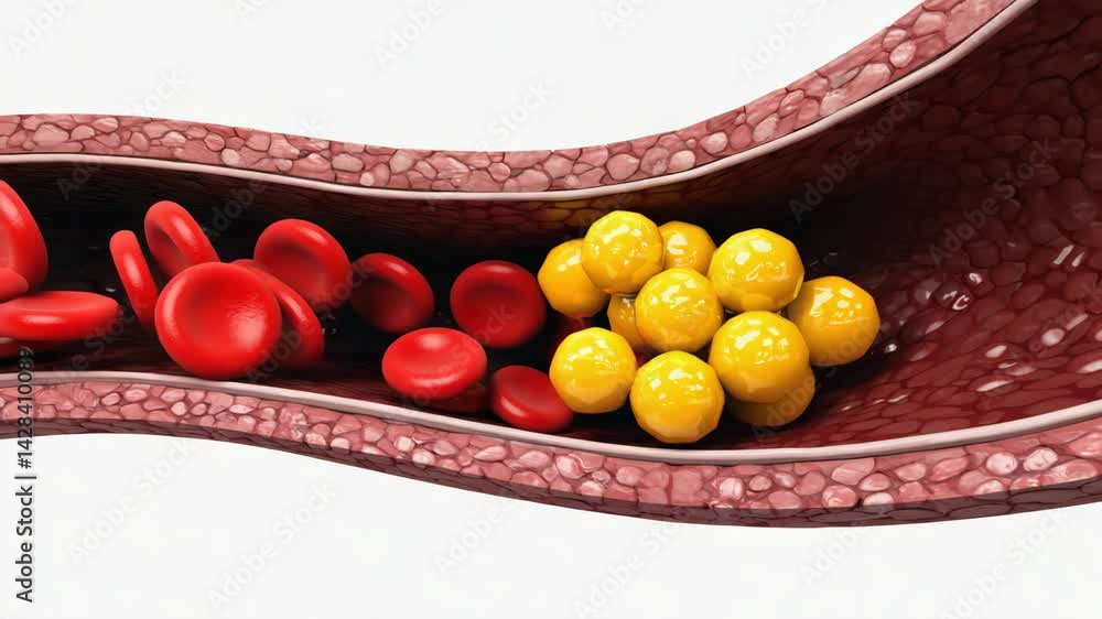 Artery Blockage: A detailed medical illustration reveals the internal ...