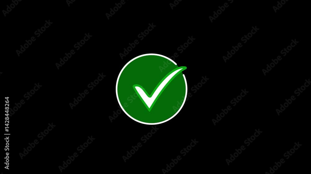 Green Check mark or tick mark animation . Check mark sign black ...