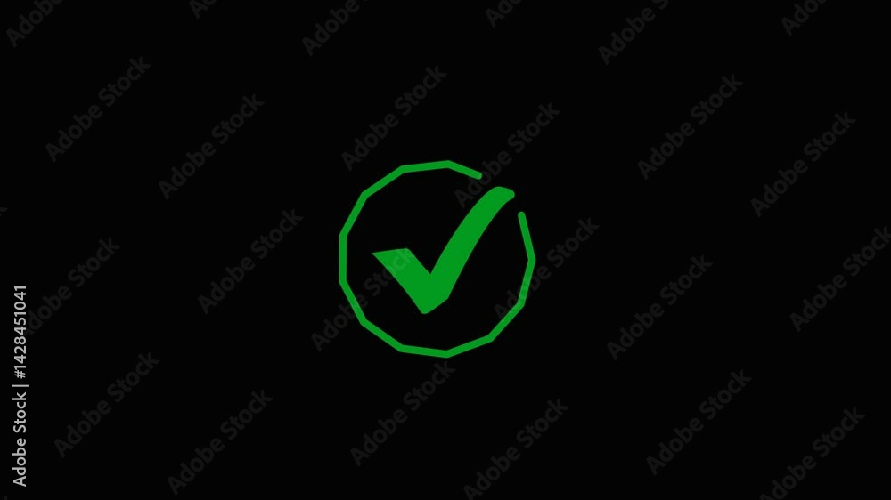 green check mark animation with transparent background – verified tick ...