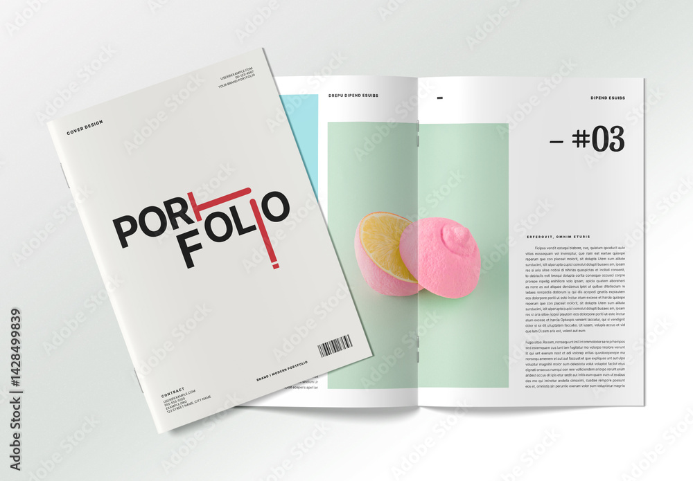 Modern Portfolio Book Layout Design Stock Template | Adobe Stock