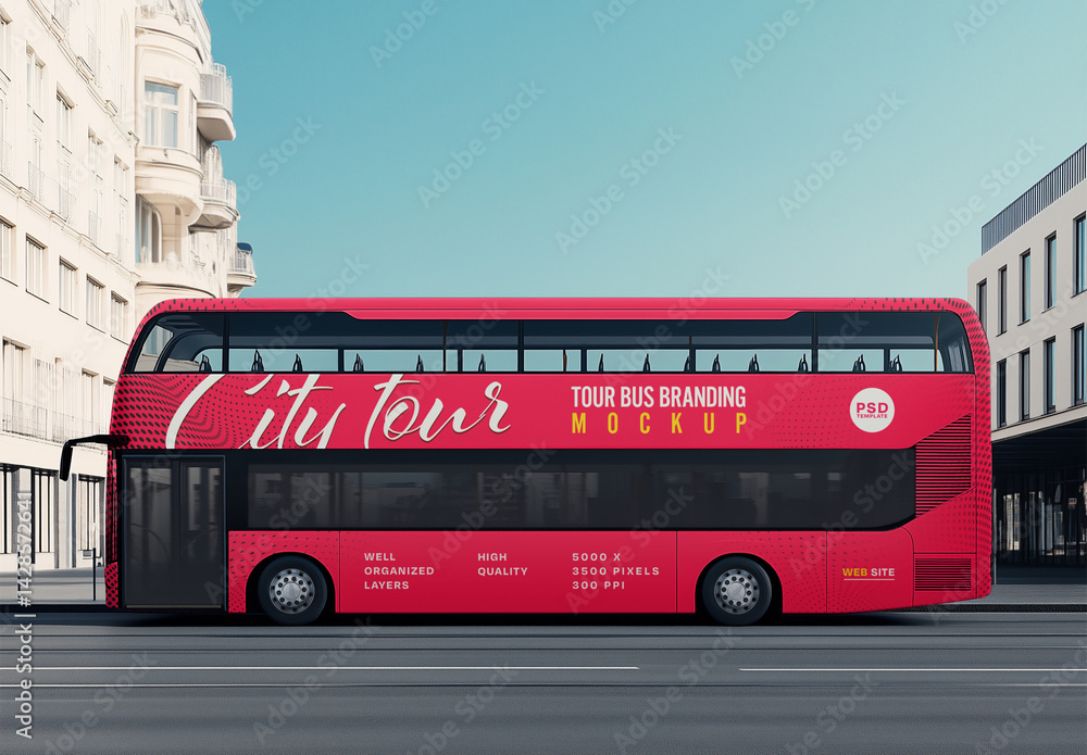 City Tour Bus Mockup Stock Template | Adobe Stock