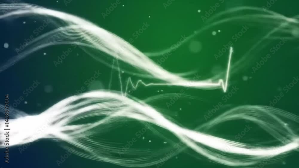 Life Signal and Smoky Lines Moving Horizontally on Green Screen – HUD ...