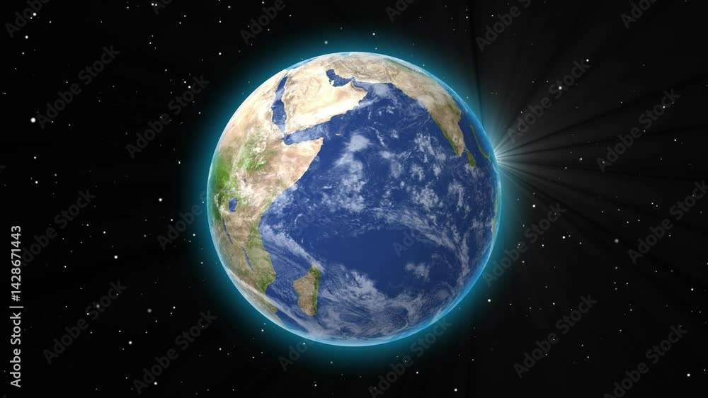 Earth Globe rotation isolated on black background, 3d planet earth with ...