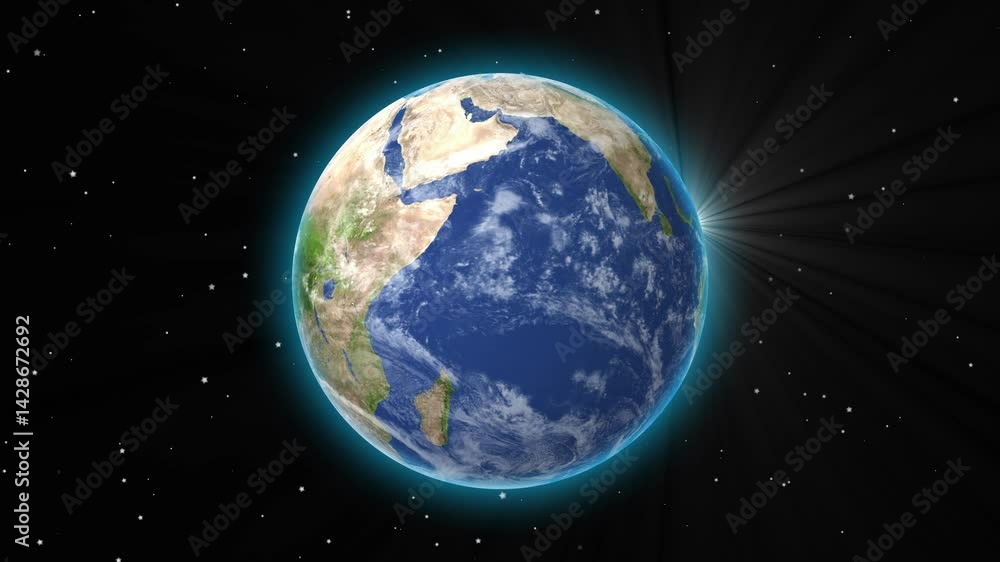 Earth Globe rotation isolated on black background, 3d planet earth with ...