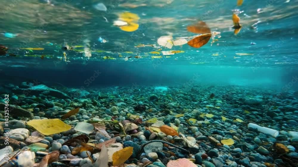 Vídeo do Stock: Underwater view of litter: A captivating underwater ...