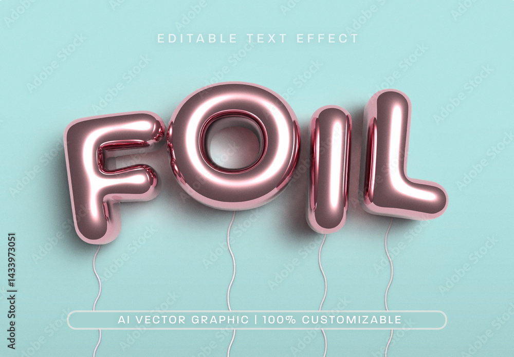 Foil Balloon Text Effect Stock Template | Adobe Stock