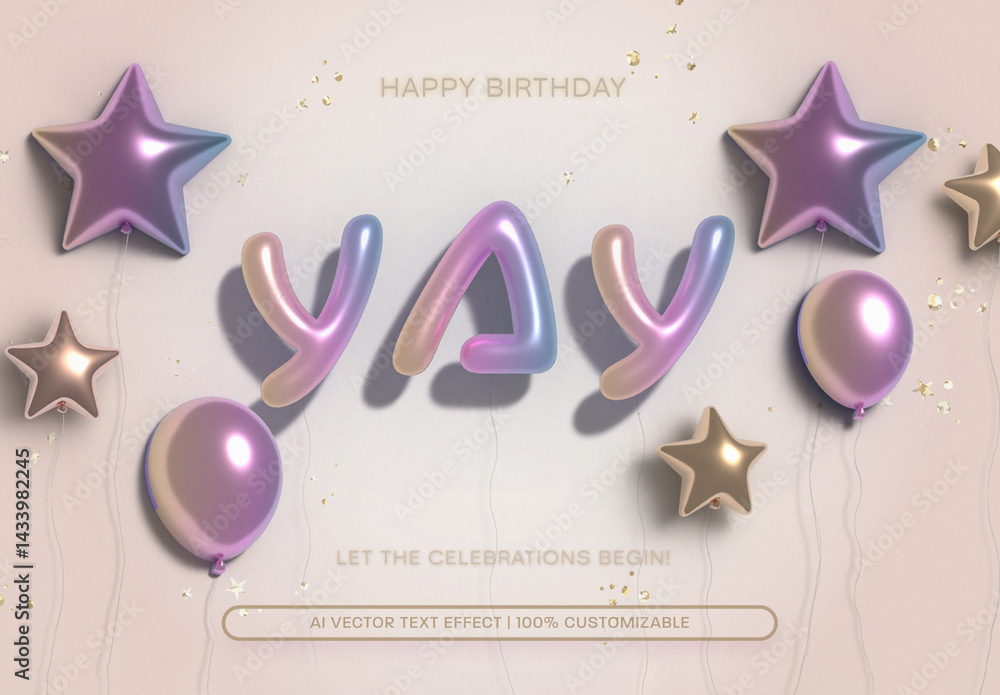 Colourful Gradient Balloon Text Effect Stock Template | Adobe Stock