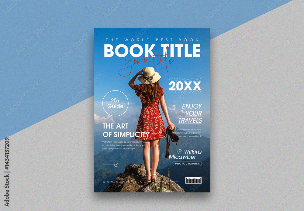 Travel Magazine Style Book Cover Adventure Editorial Layout Stock ...