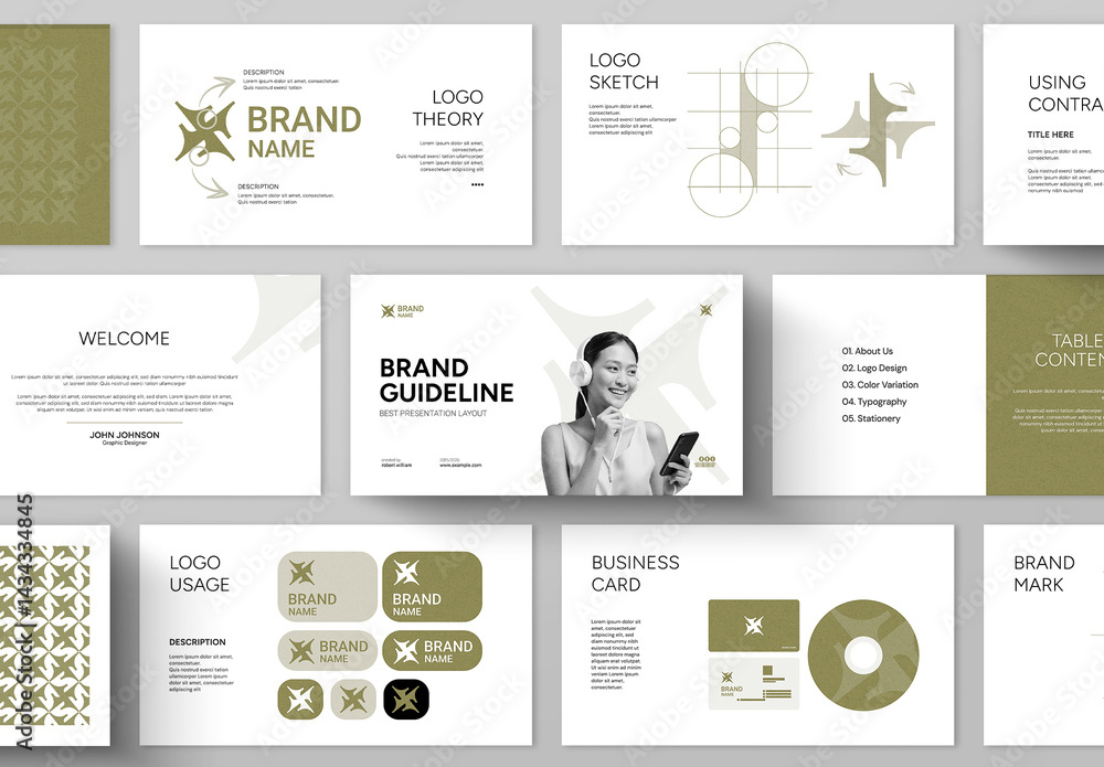 Modern And Clean Brand Guidelines Design Template Stock Template ...