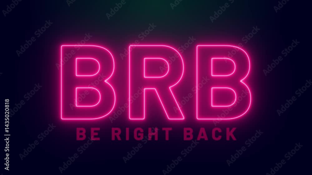 BRB motion text video. A stylish animated text featuring the phrase Be ...