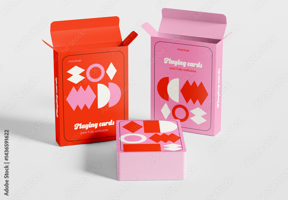 Playing Cards and Packaging Mockup Stock Template | Adobe Stock