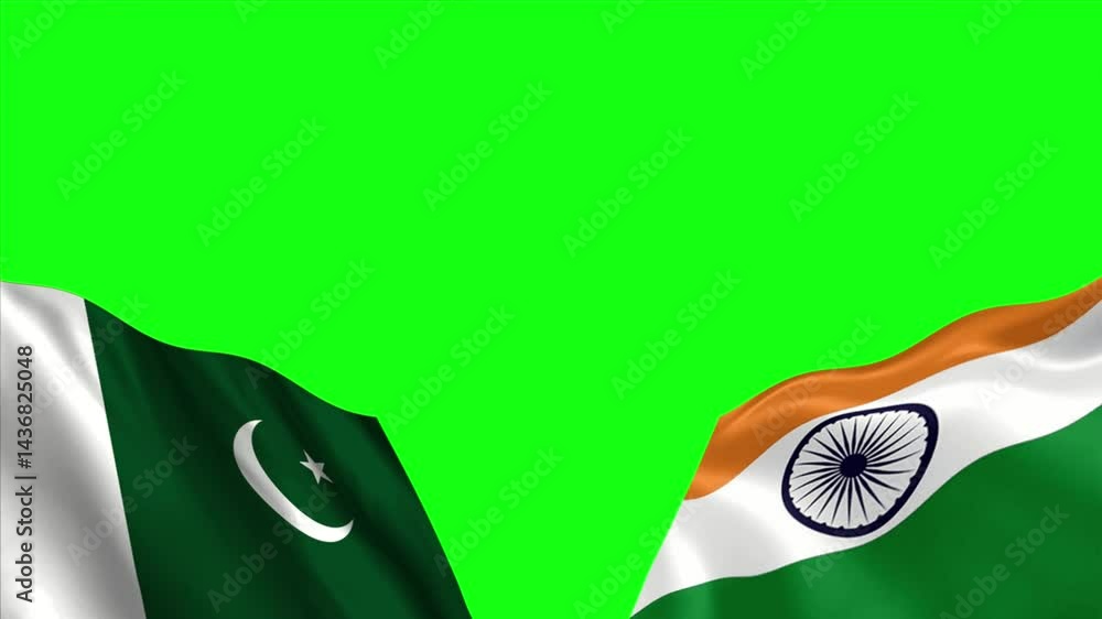 Conflict between India and Pakistan, India vs Pakistan Flag waving in ...