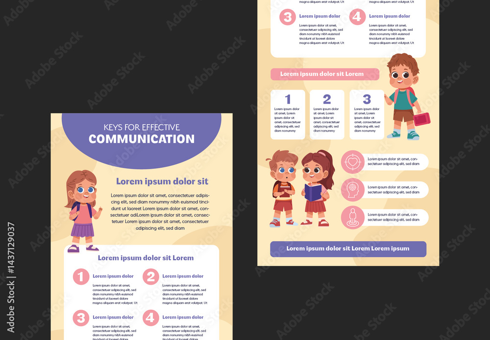 Yellow Educational Kids Effective Communication Infographic Layout ...