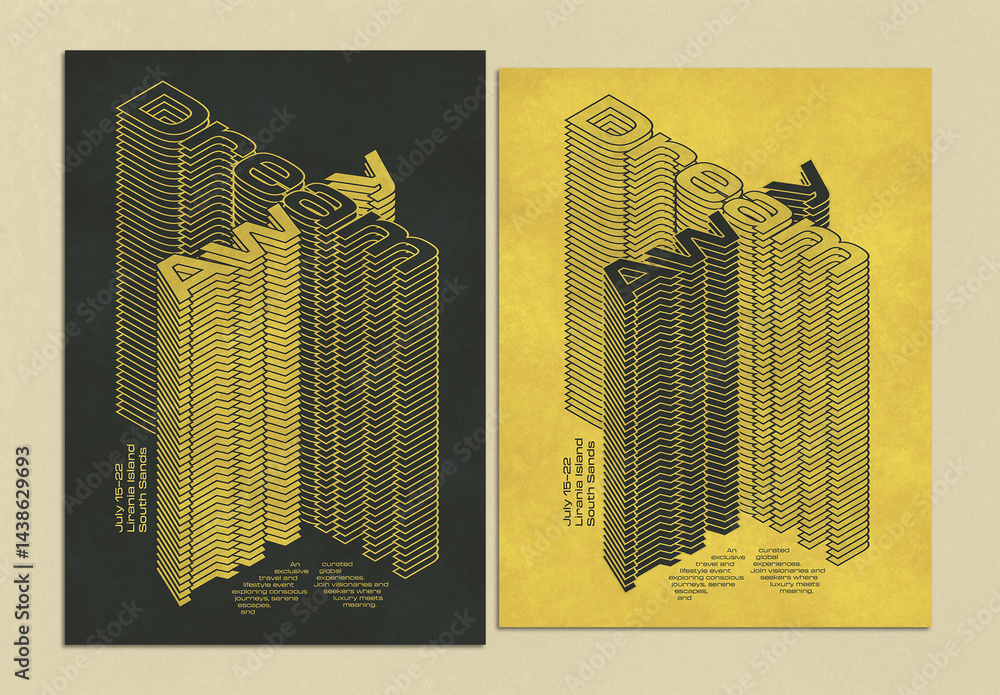 Abstract Stacked Letters Poster Layout Stock Template | Adobe Stock