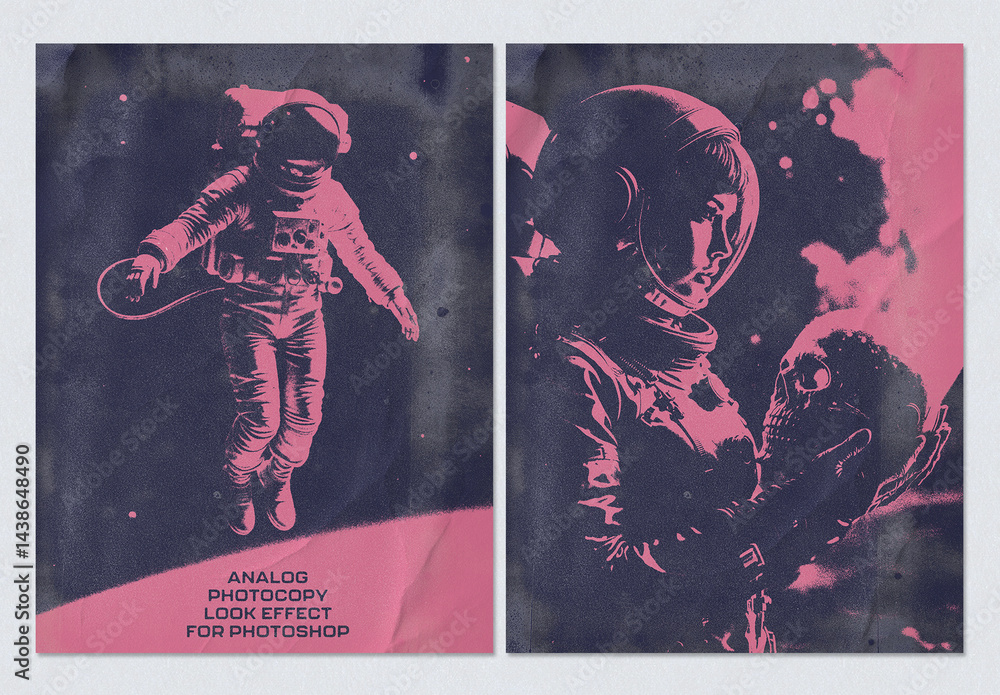 Analog Photocopy Look Effect for Photoshop Stock Template | Adobe Stock