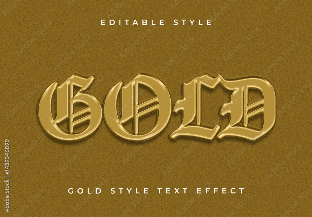 Gold Text Effect Mockup With Luxury Metallic Layout Stock Template ...