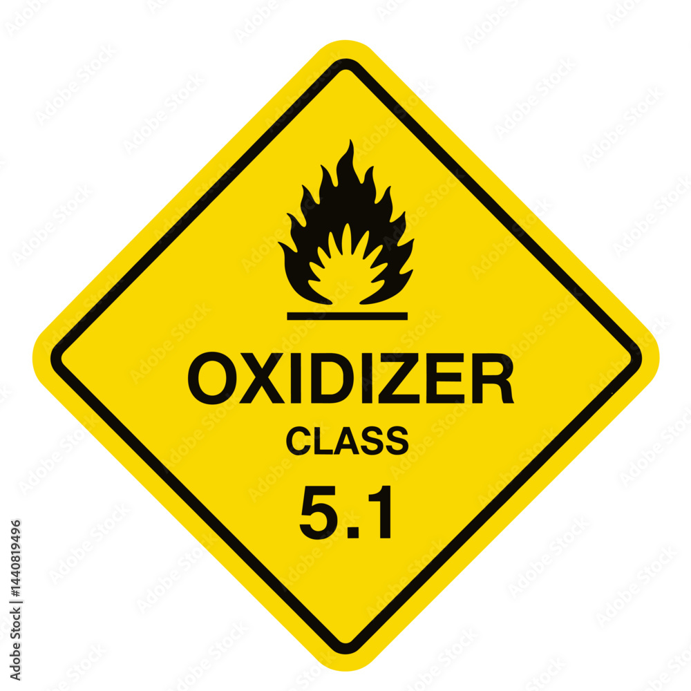 Poster Dangerous Oxidizer Sign: A striking warning sign, with a vibrant ...