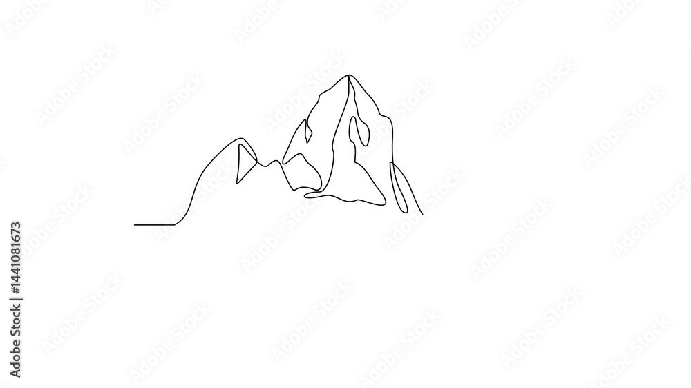 Animated self drawing of Huayna Picchu mountain video design ...