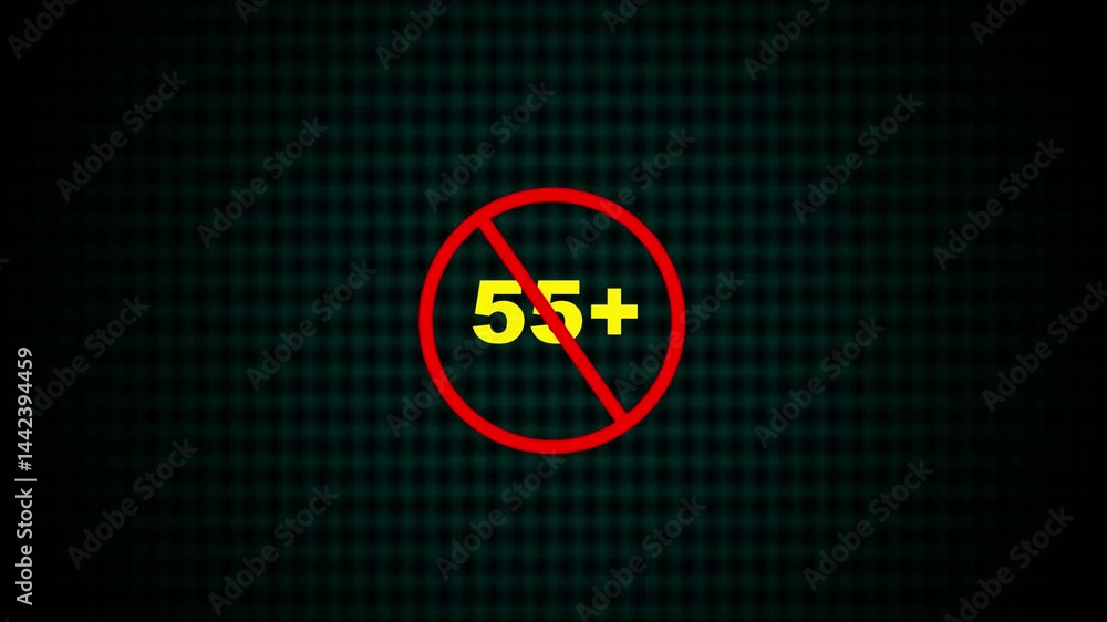 55+ note allowed icon animation.55 Not Allowed Sign Animation Video. Over 55 only censored ...